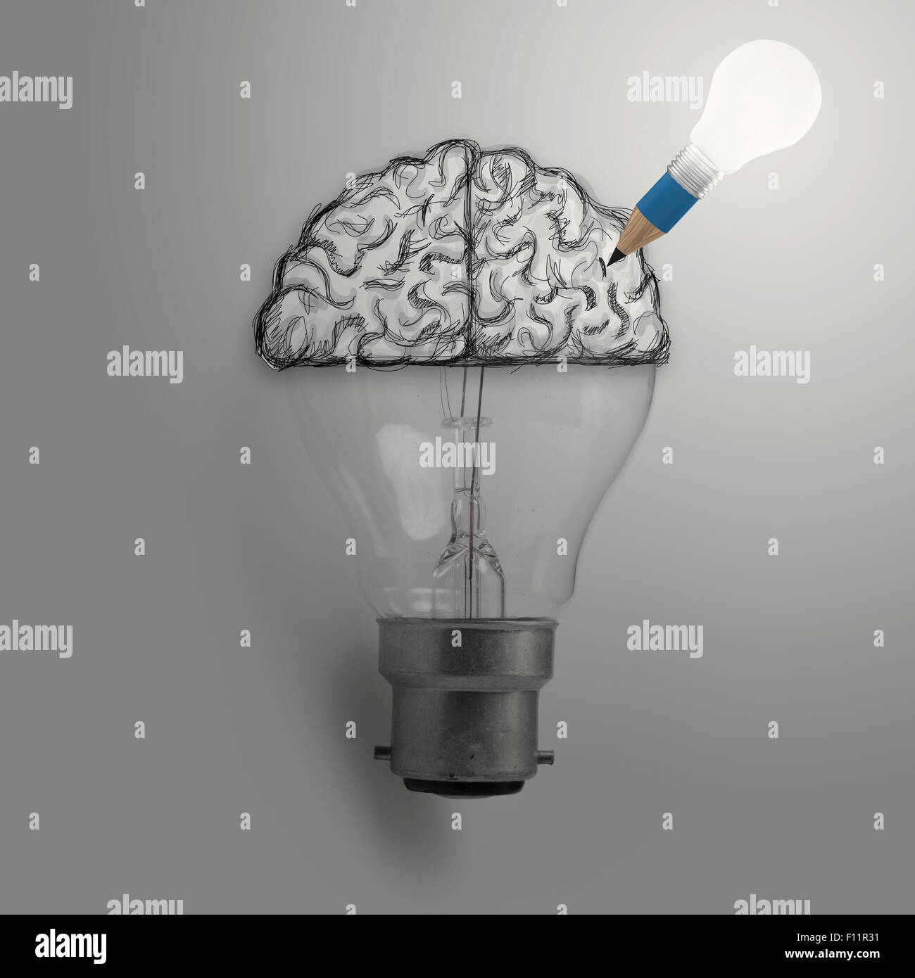 Hand drawn brain hi-res stock photography and images - Alamy