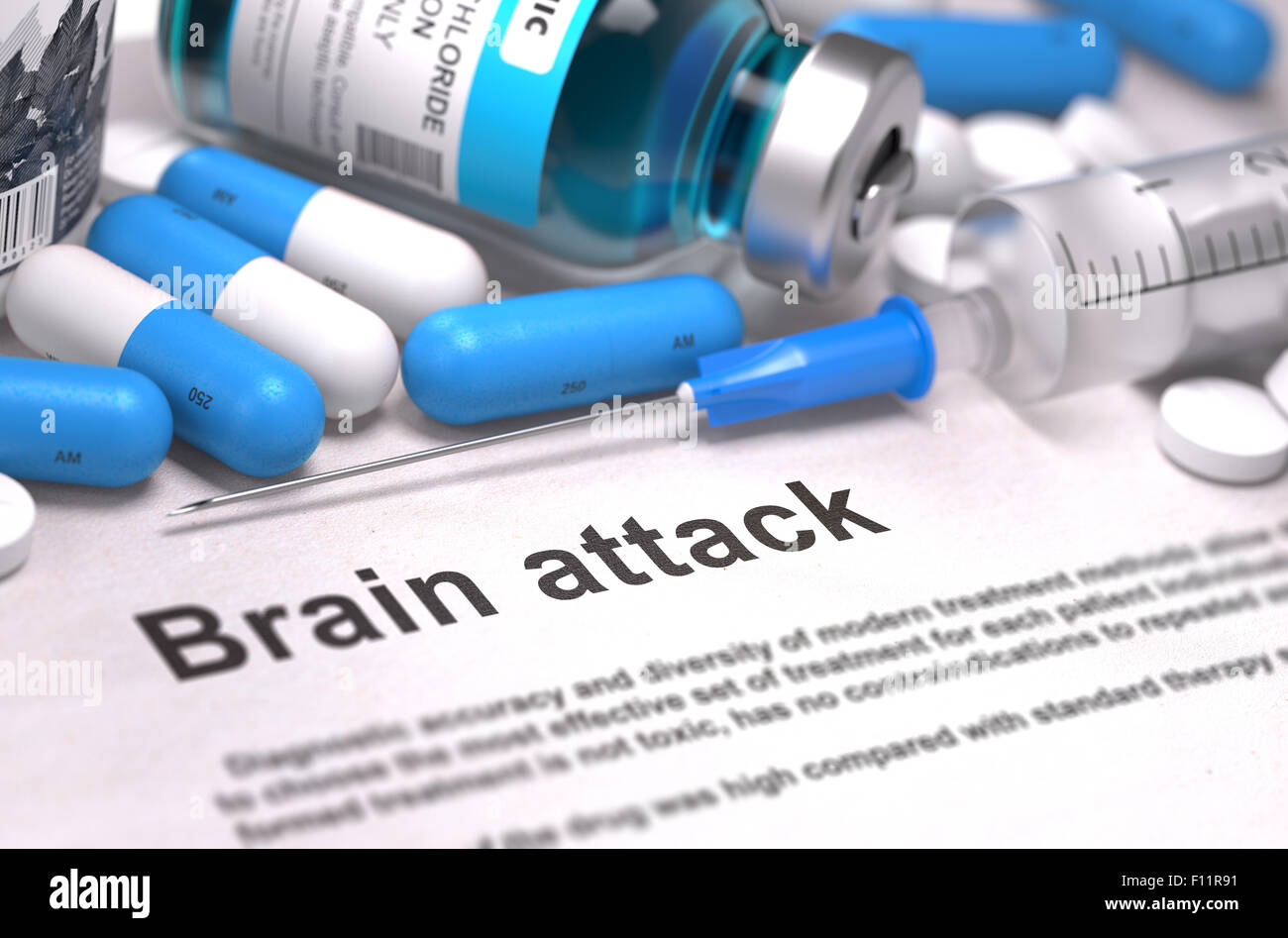 Brain Attack Diagnosis. Medical Concept. Composition of Medicame Stock ...