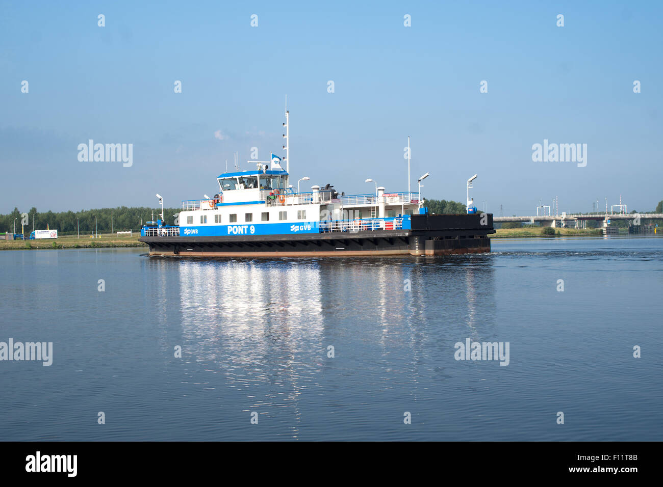 Dutch ferry crosses the North Sea Canal Holland Stock Photo - Alamy