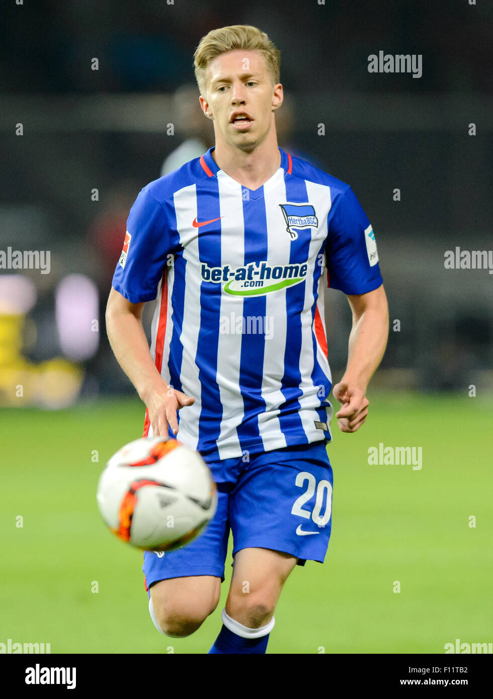 Berlin, Germany. 21st Aug, 2015. Hertha's Mitchell Weiser in action ...