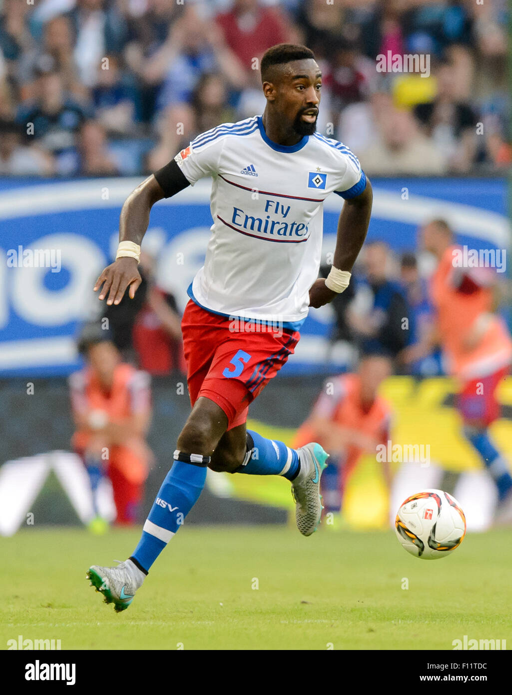 Hamburg, Germany. 22nd Aug, 2015. Hamburg's Johan Djourou in action ...