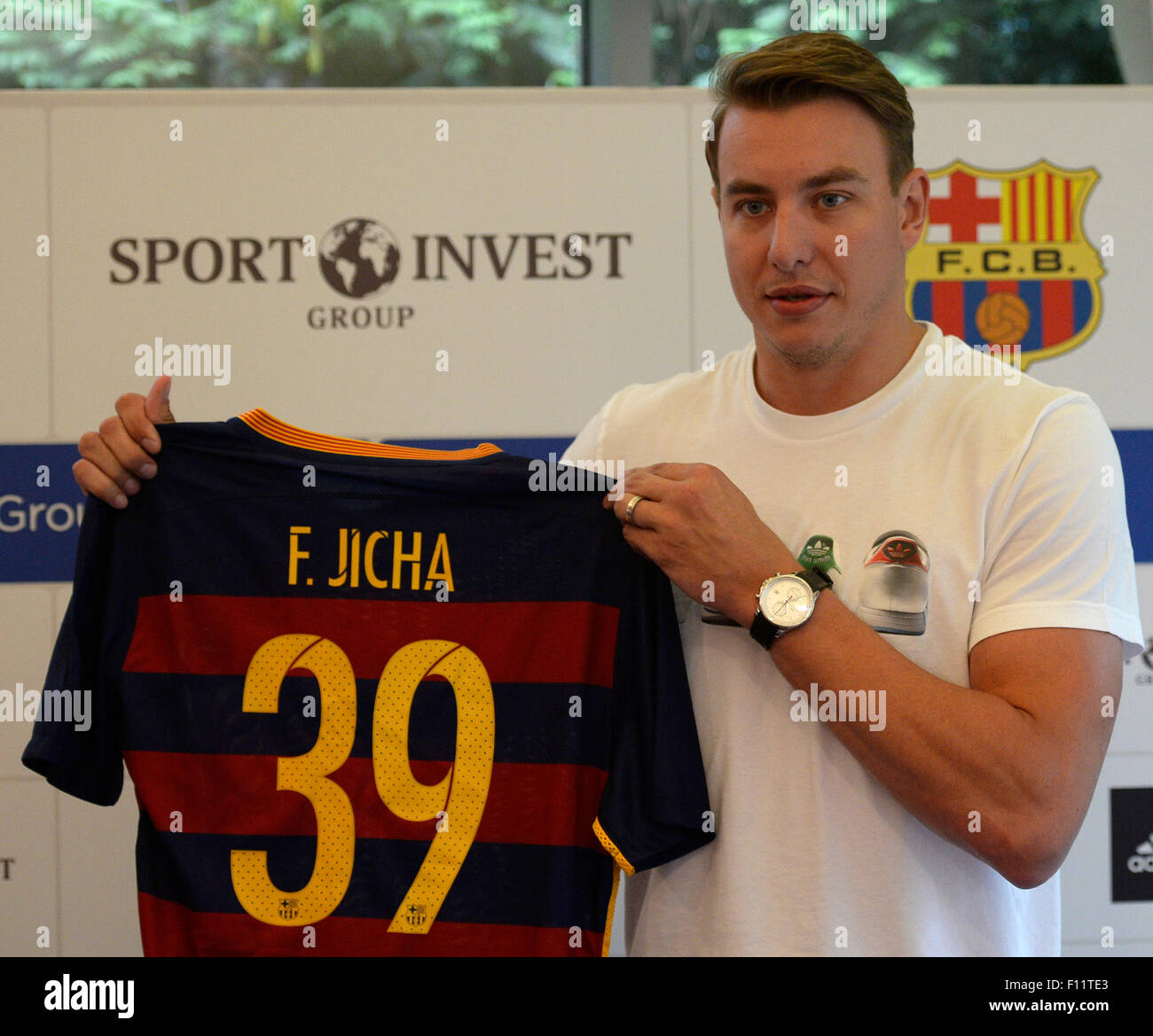 Prague, Czech Republic. 25th Aug, 2015. Czech handball player Filip ...