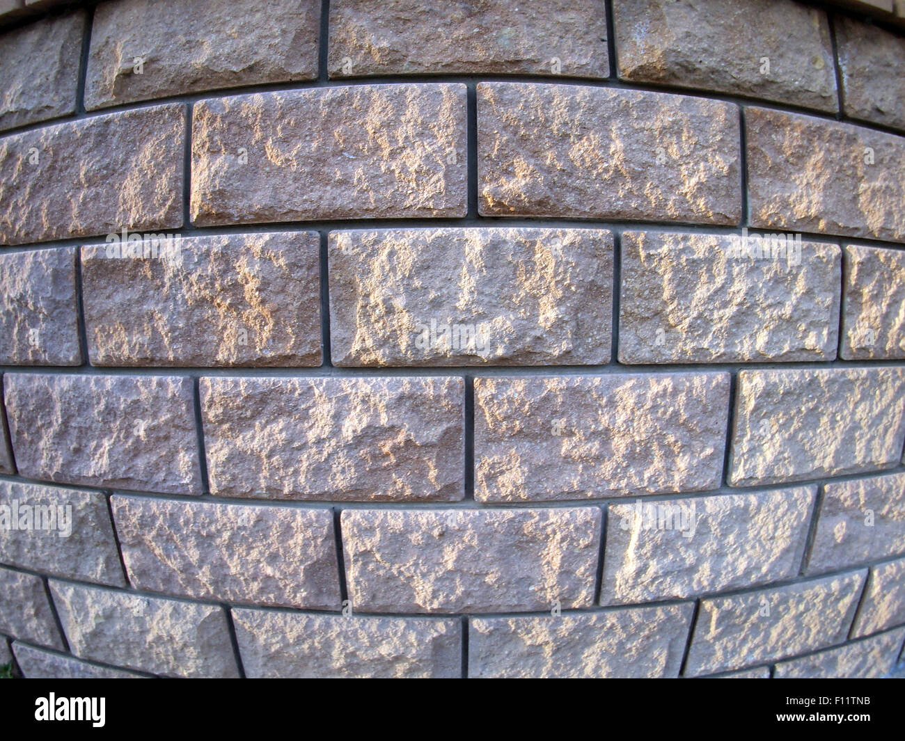 Fragment of the wall of the large gray concrete blocks with wide angle ...