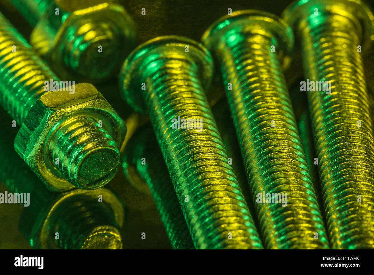 Macro-photo of small screw threaded bolts Stock Photo - Alamy