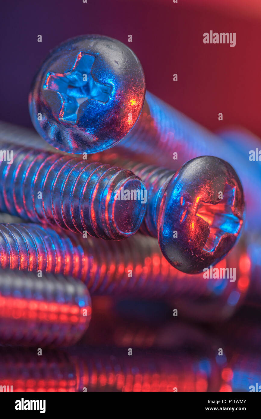 Macro-photo of small screw threaded bolts Stock Photo - Alamy