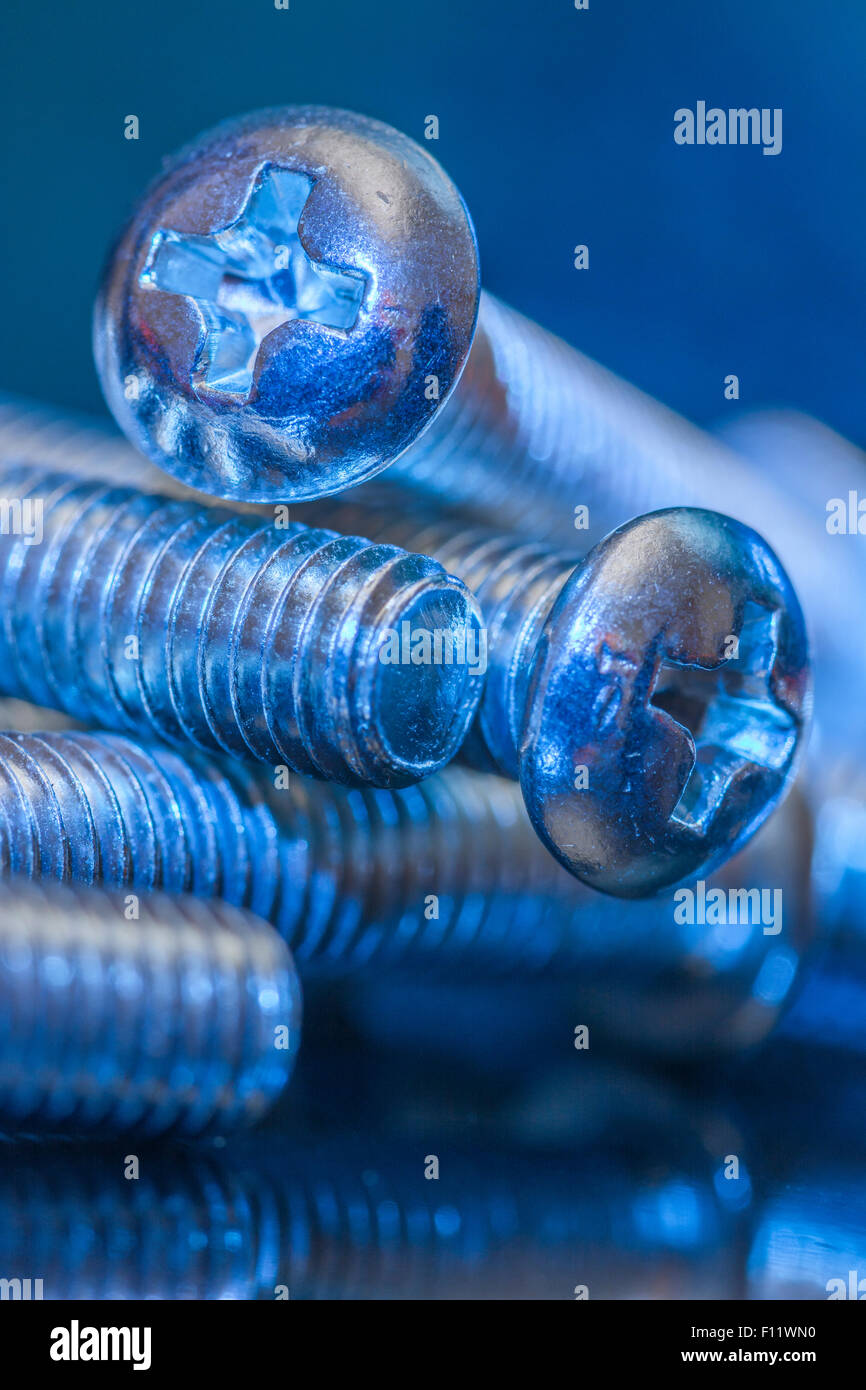 Macro-photo of small screw threaded bolts Stock Photo - Alamy