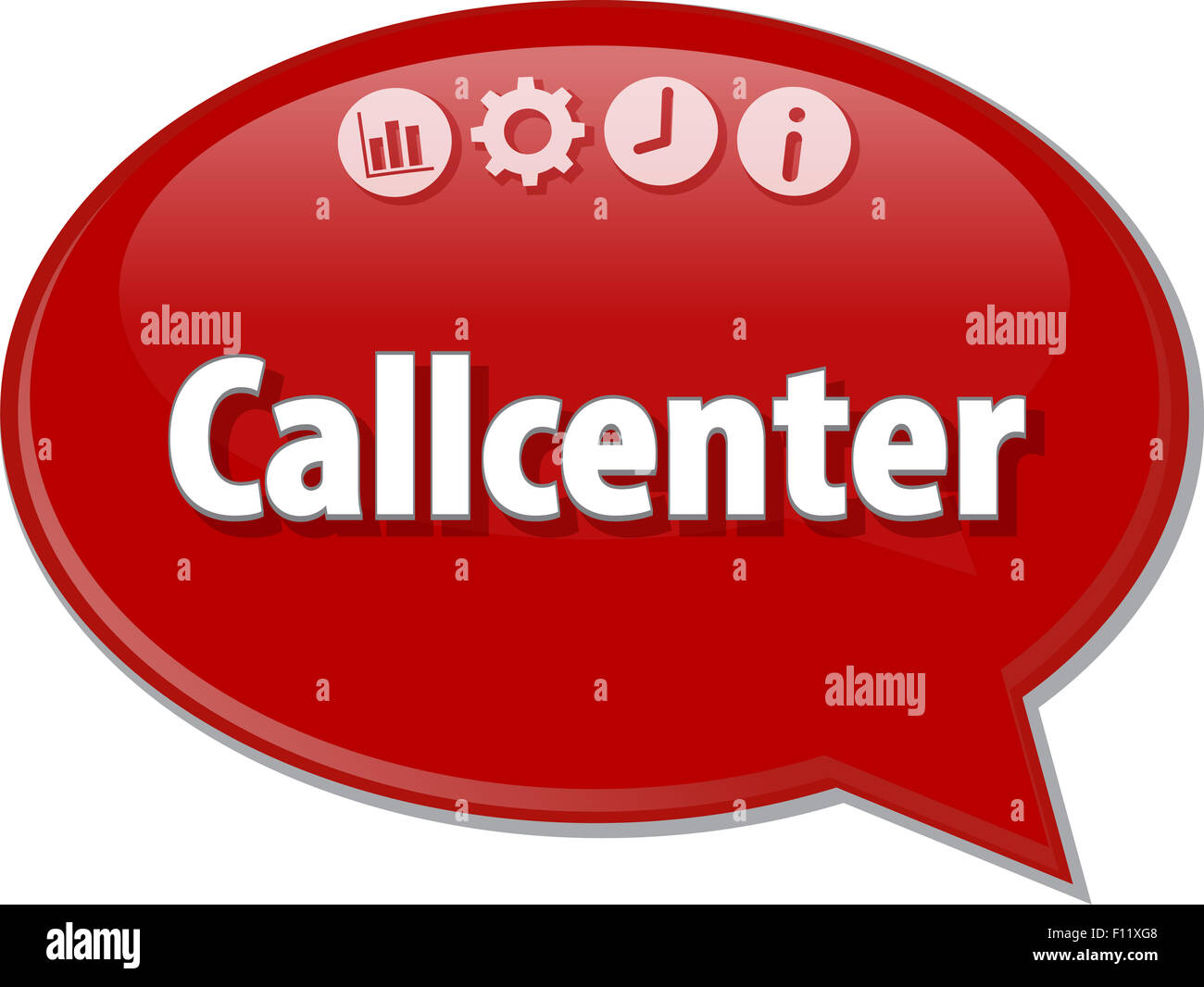 Speech bubble dialog illustration of business term saying Callcenter ...