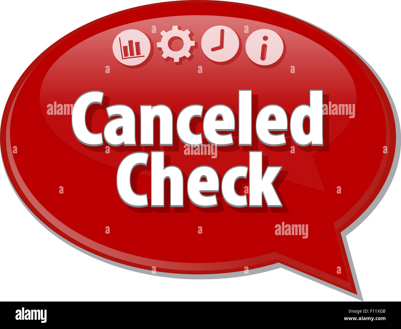 Speech bubble dialog illustration of business term saying Canceled ...