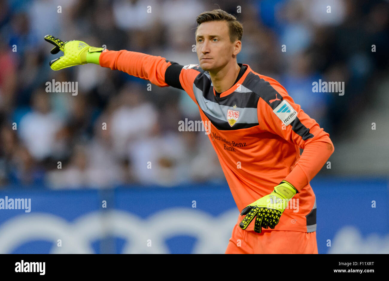 Hamburg, Germany. 22nd Aug, 2015. Stuttgart's goalkeeper Przemyslaw ...