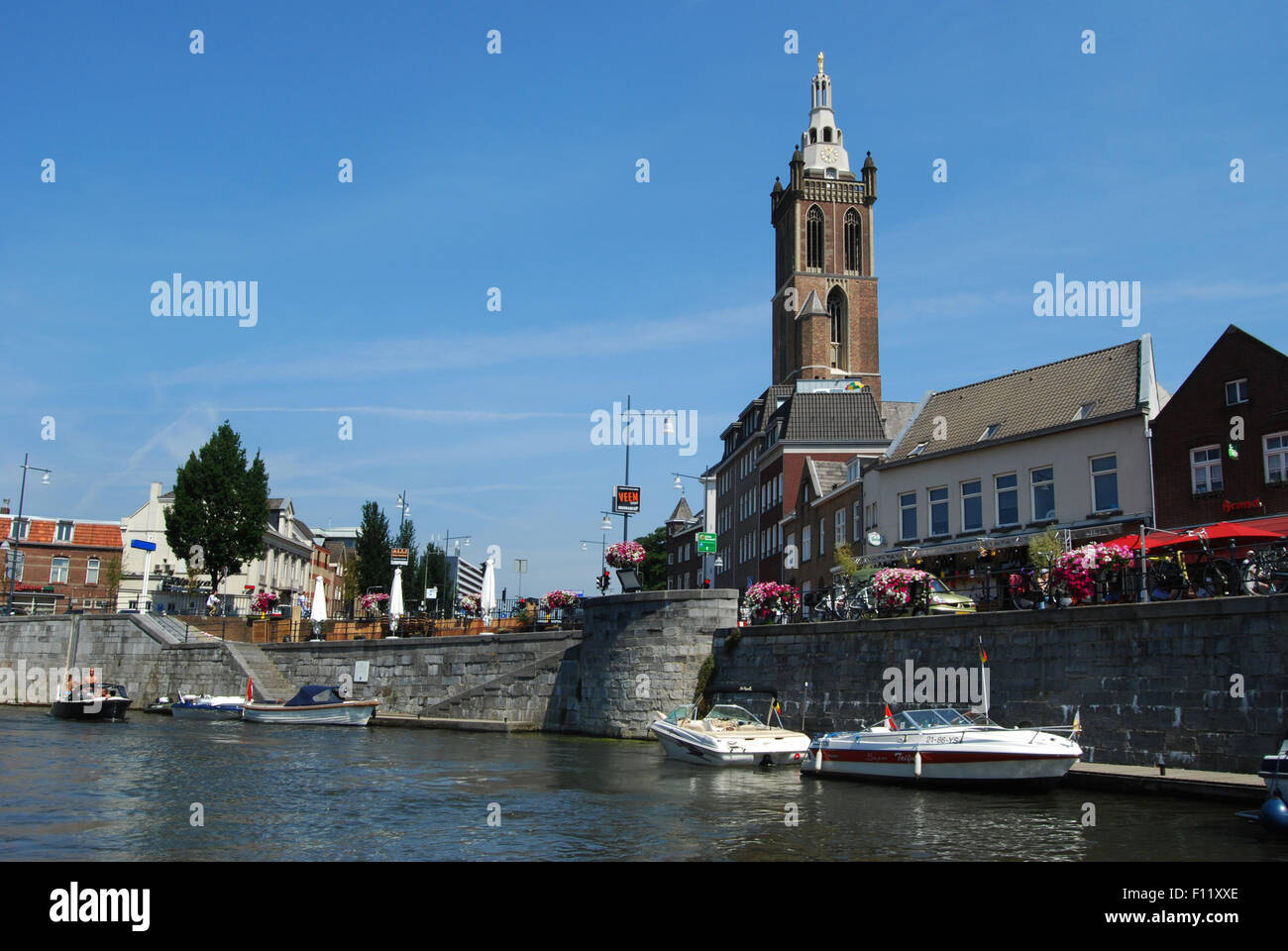 Roerkade with St Christoffel Cathedral, Roermond Netherlands Stock ...