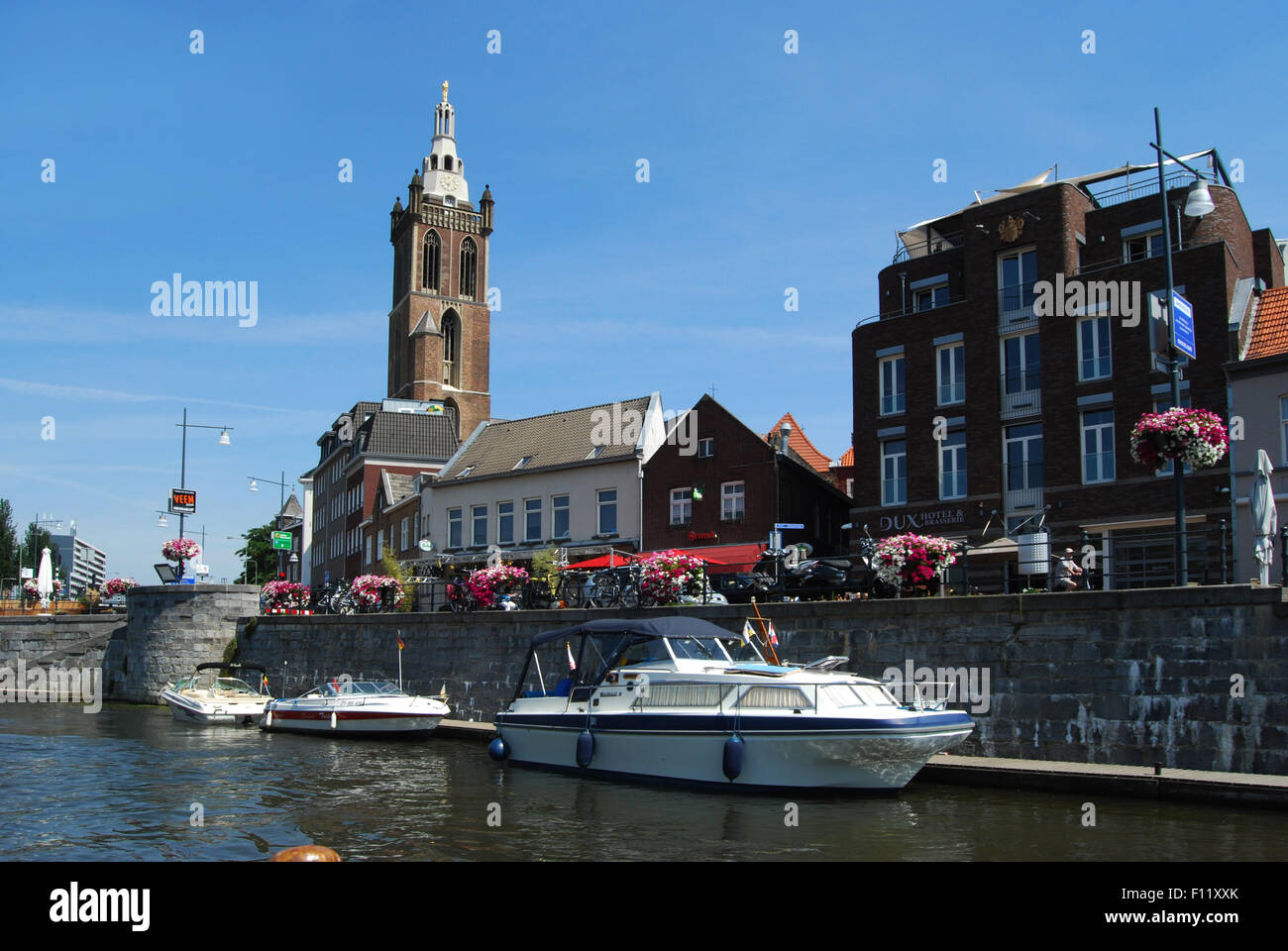 Roerkade with St Christoffel Cathedral, Roermond Netherlands Stock ...