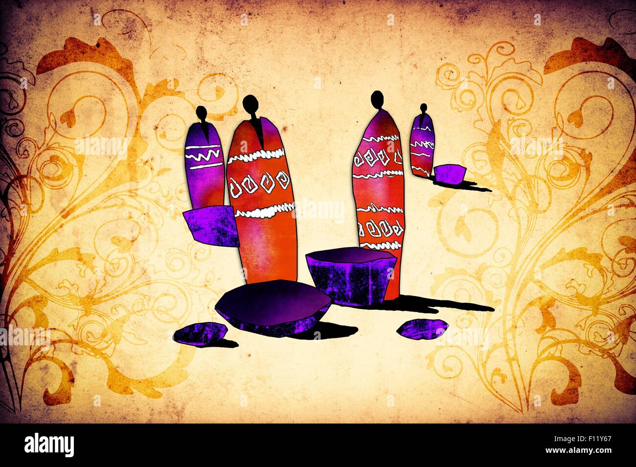 African ethnic retro vintage Stock Photo - Alamy