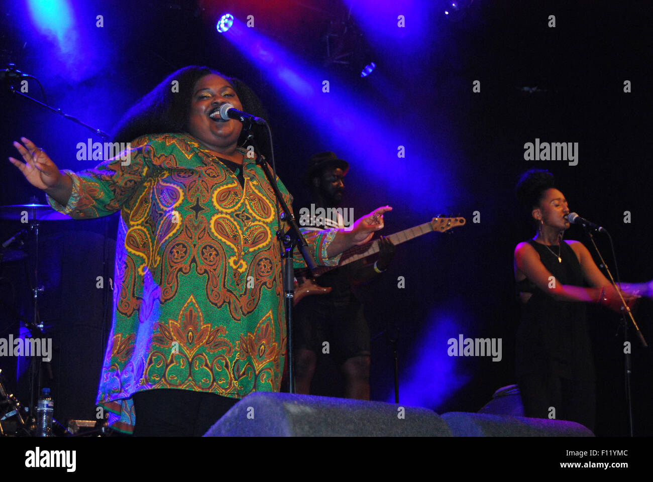 Sarah Jane, Dutch singer on stage at Zomerparkfeesten Venlo 2015 Stock ...