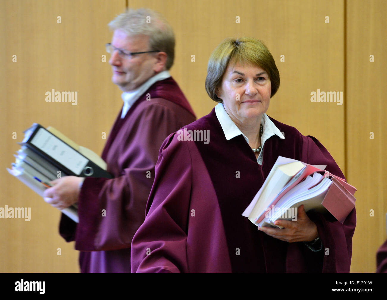 Ingrid Schmidt (R), presiding judge of the First Senate and president ...