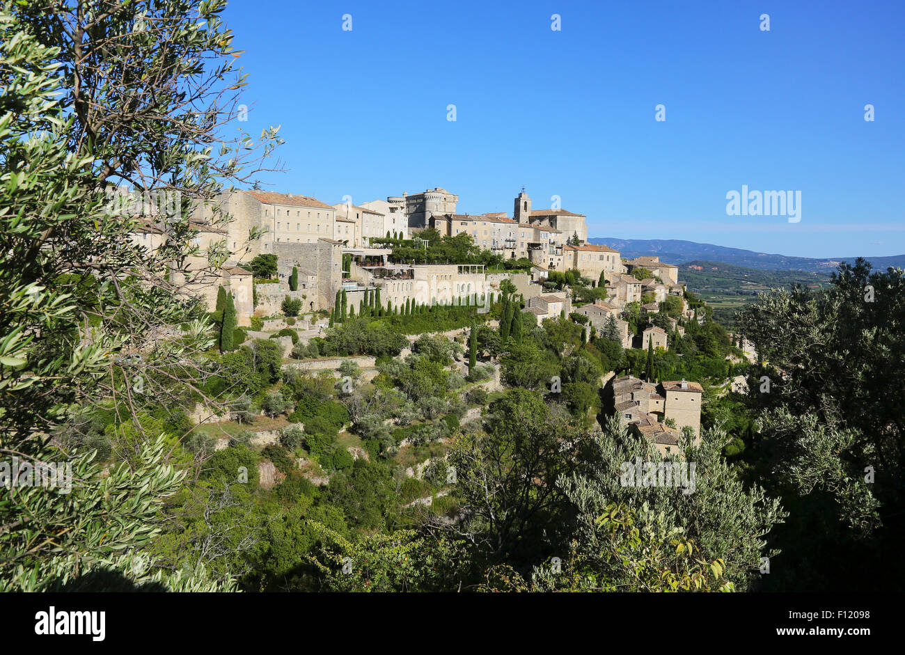 view of ancient french town Gordes Stock Photo - Alamy
