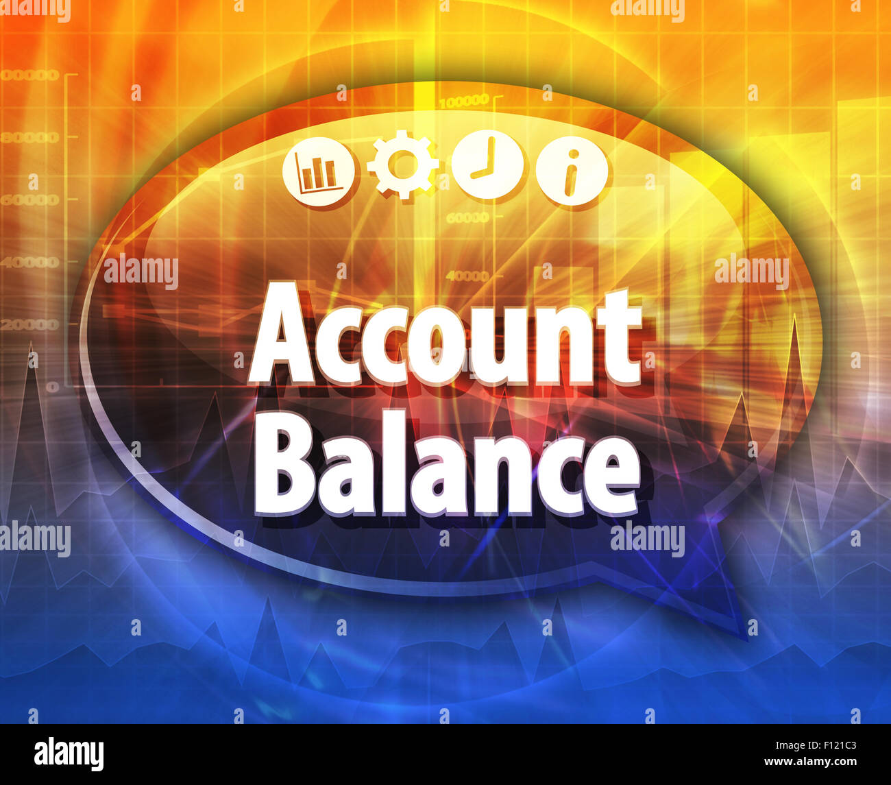 Speech bubble dialog illustration of business term saying Account ...