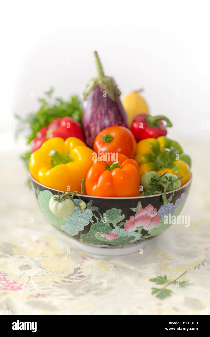 Colorful vegetables in a bowl Stock Photo - Alamy