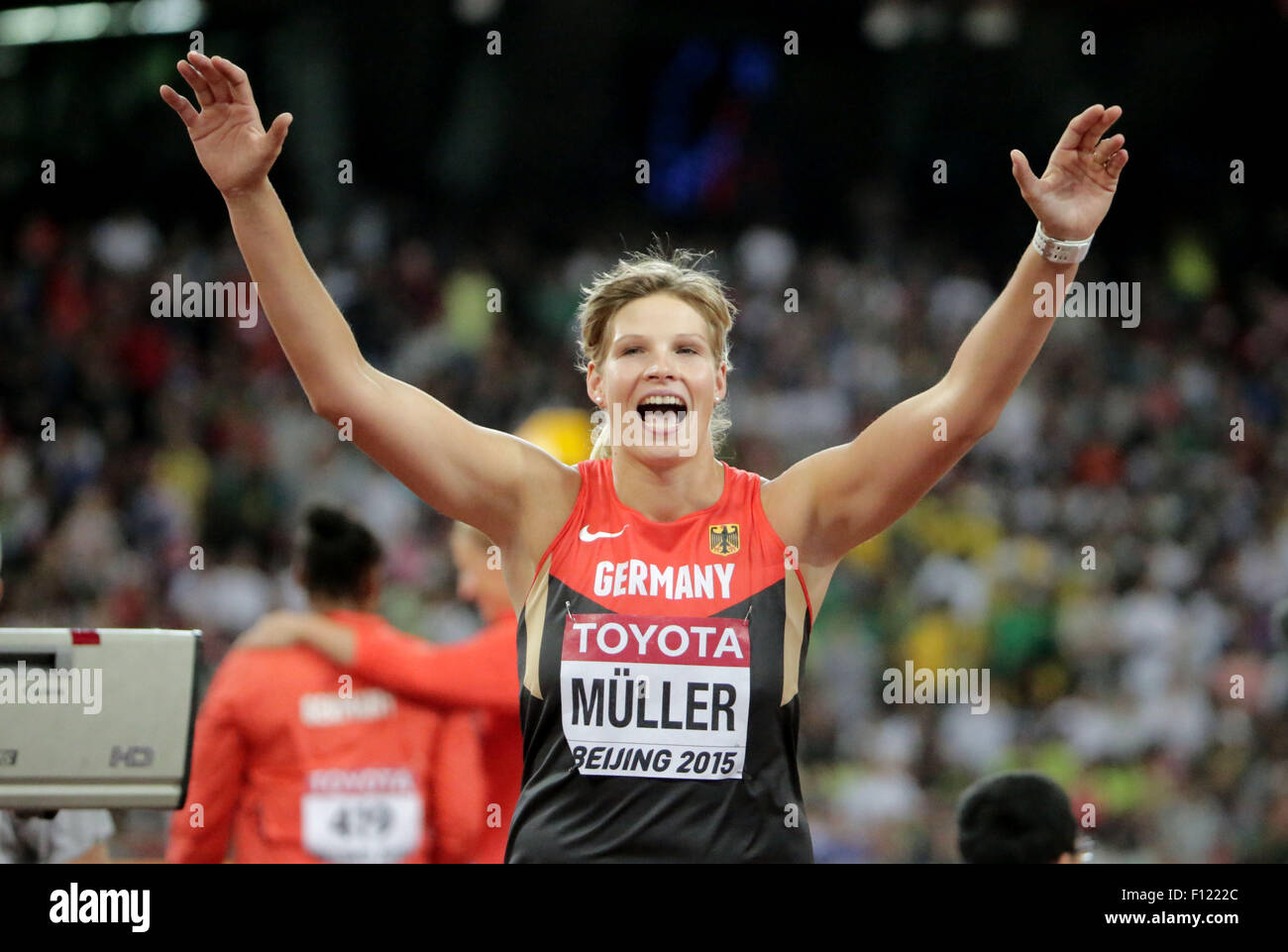 Beijing, China. 25th Aug, 2015. Nadine Mueller of Germany reacts during ...