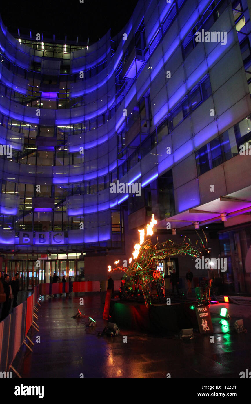 filming for the BBC One Show outside the BBC studios in London Stock ...
