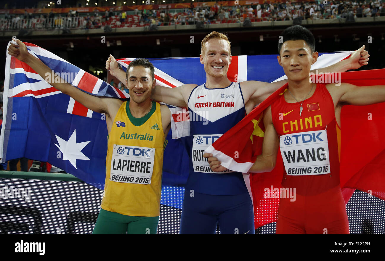 Beijing, China. 25th Aug, 2015. Gold medalist Britain's Greg Rutherford ...