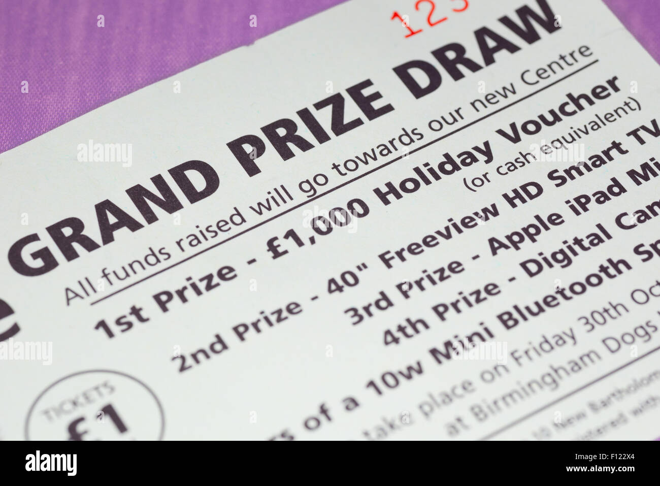 Raffle tickets for Birmingham dogs Home Charity Stock Photo - Alamy