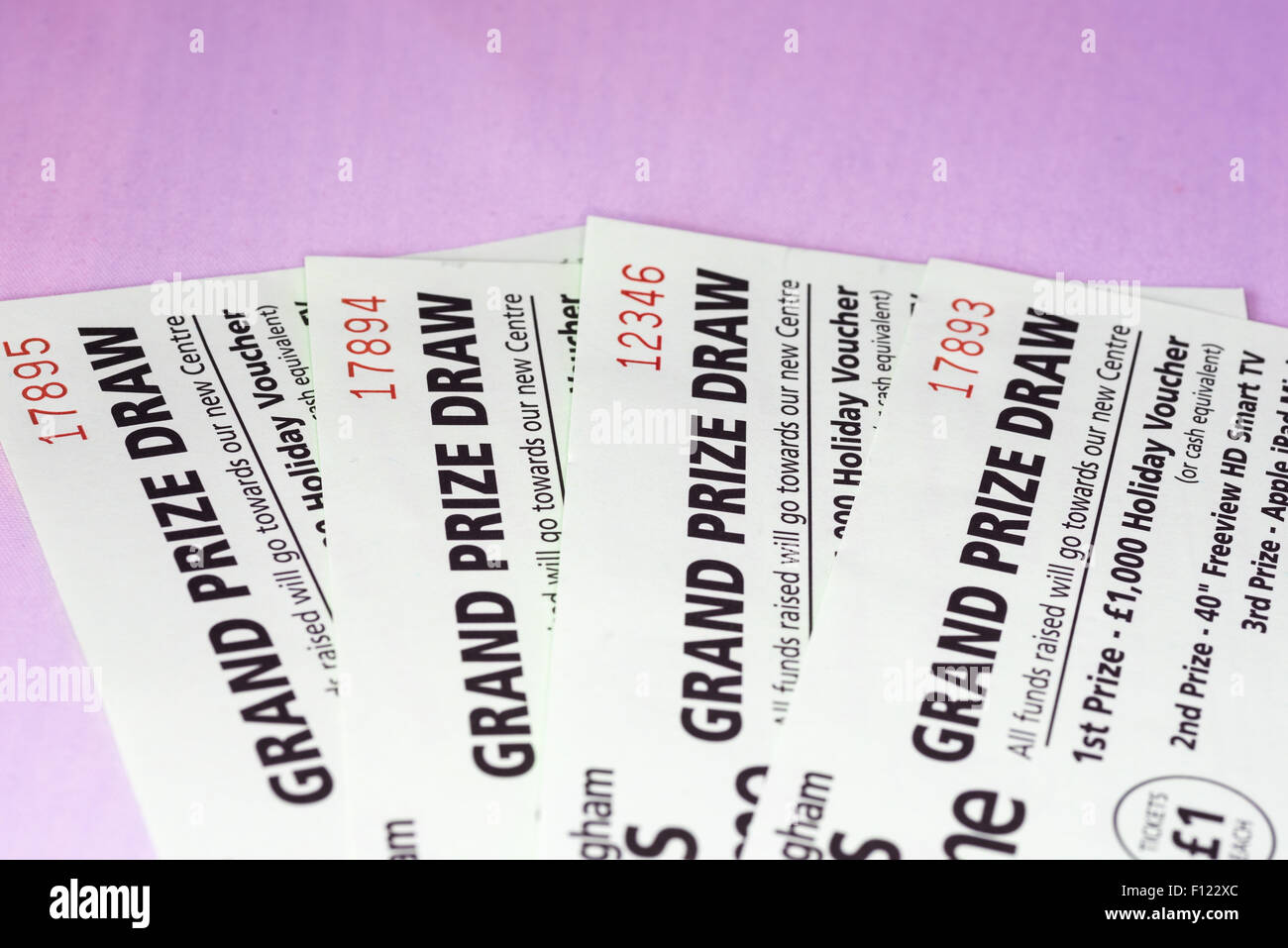 Raffle tickets for Birmingham dogs Home Charity Stock Photo - Alamy