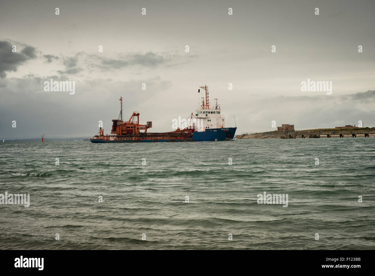 The Arco Dee suction dredger entering langstone harbour on the UK South ...