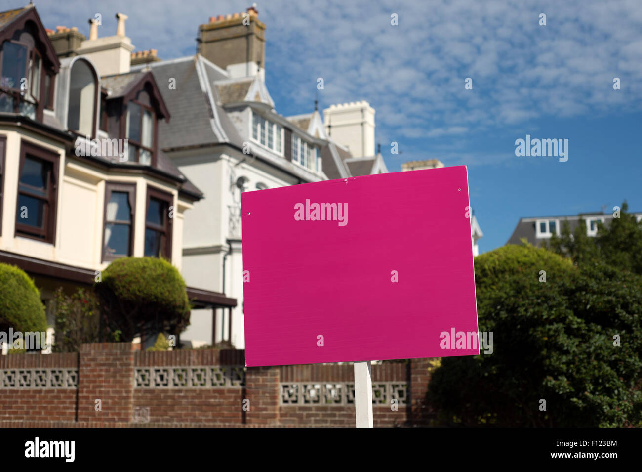 blank for sale sign outside property Stock Photo - Alamy