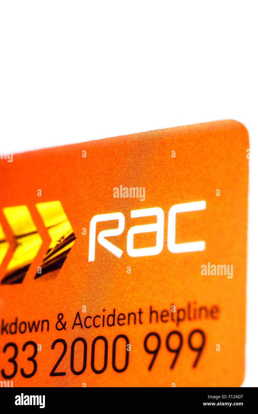 An RAC key fob with telephone information for use if you break down ...