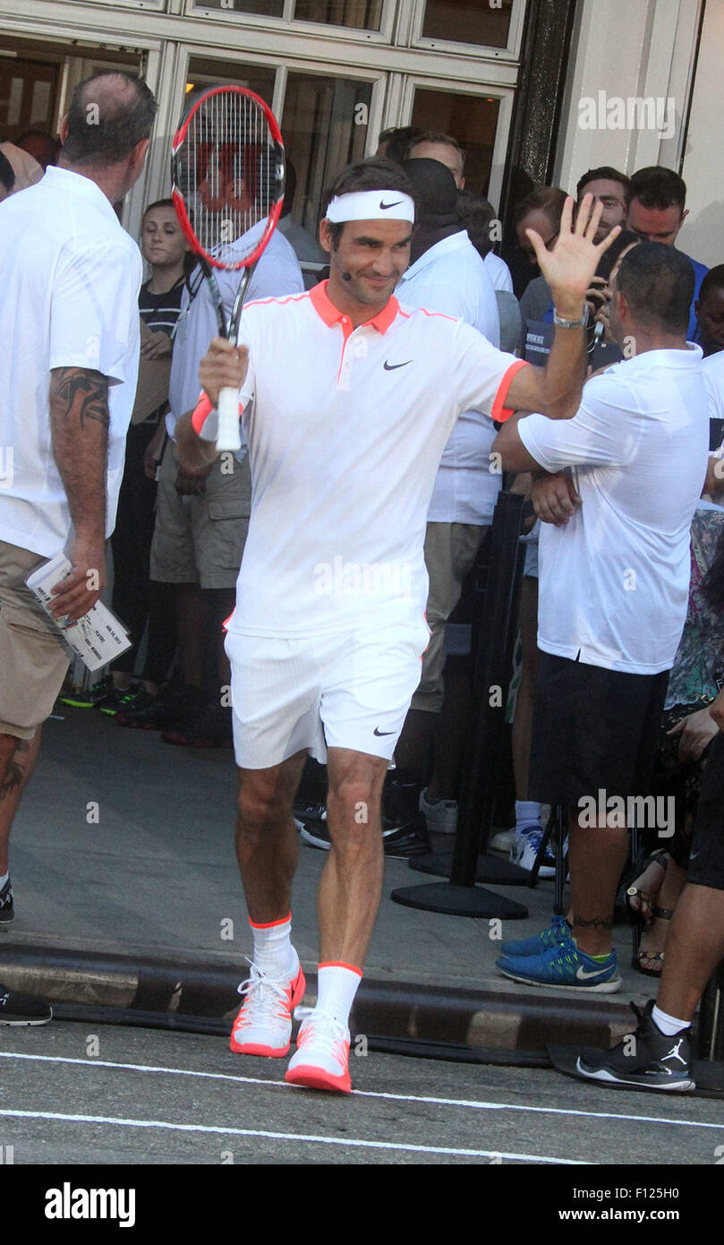 New York, New York, USA. 24th Aug, 2015. Tennis star ROGER FEDERER ...