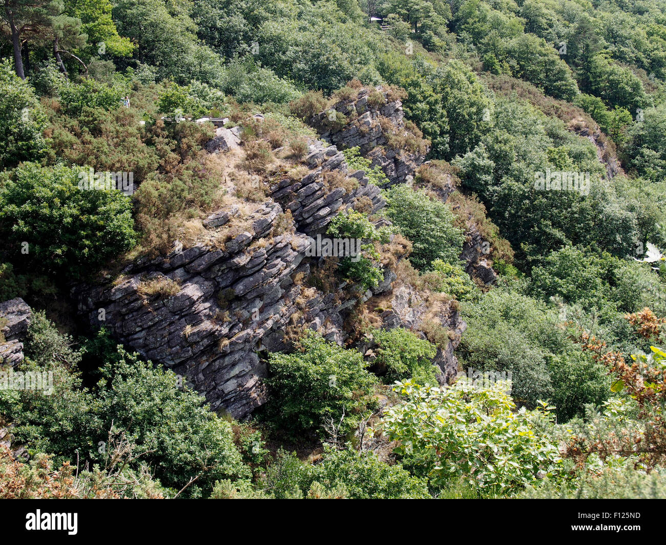 The spectacular 118 metre precipice of Rock of Oëtre (French: Roche d ...