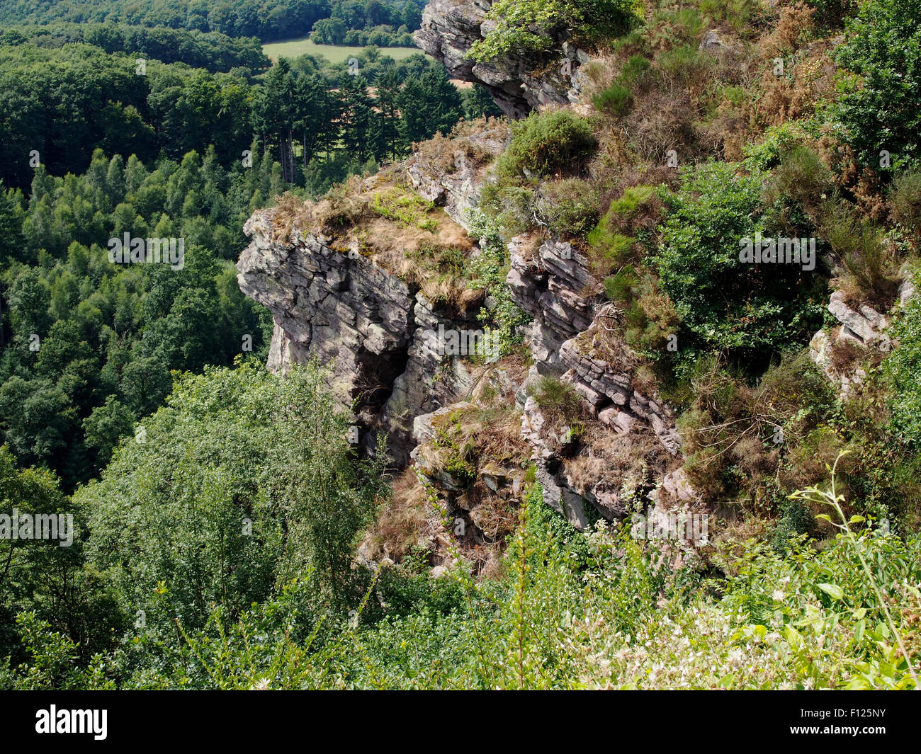 The spectacular 118 metre precipice of Rock of Oëtre (French: Roche d ...