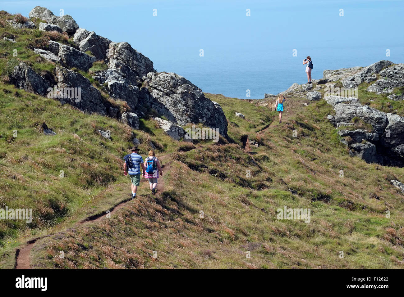 cornish coastal path pendeen region, cornwall, england Stock Photo - Alamy