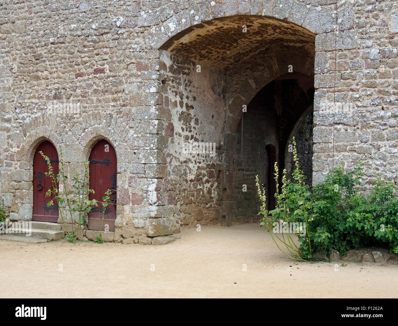 Inside the medieval castle, one of the oldest in France, in the town of ...