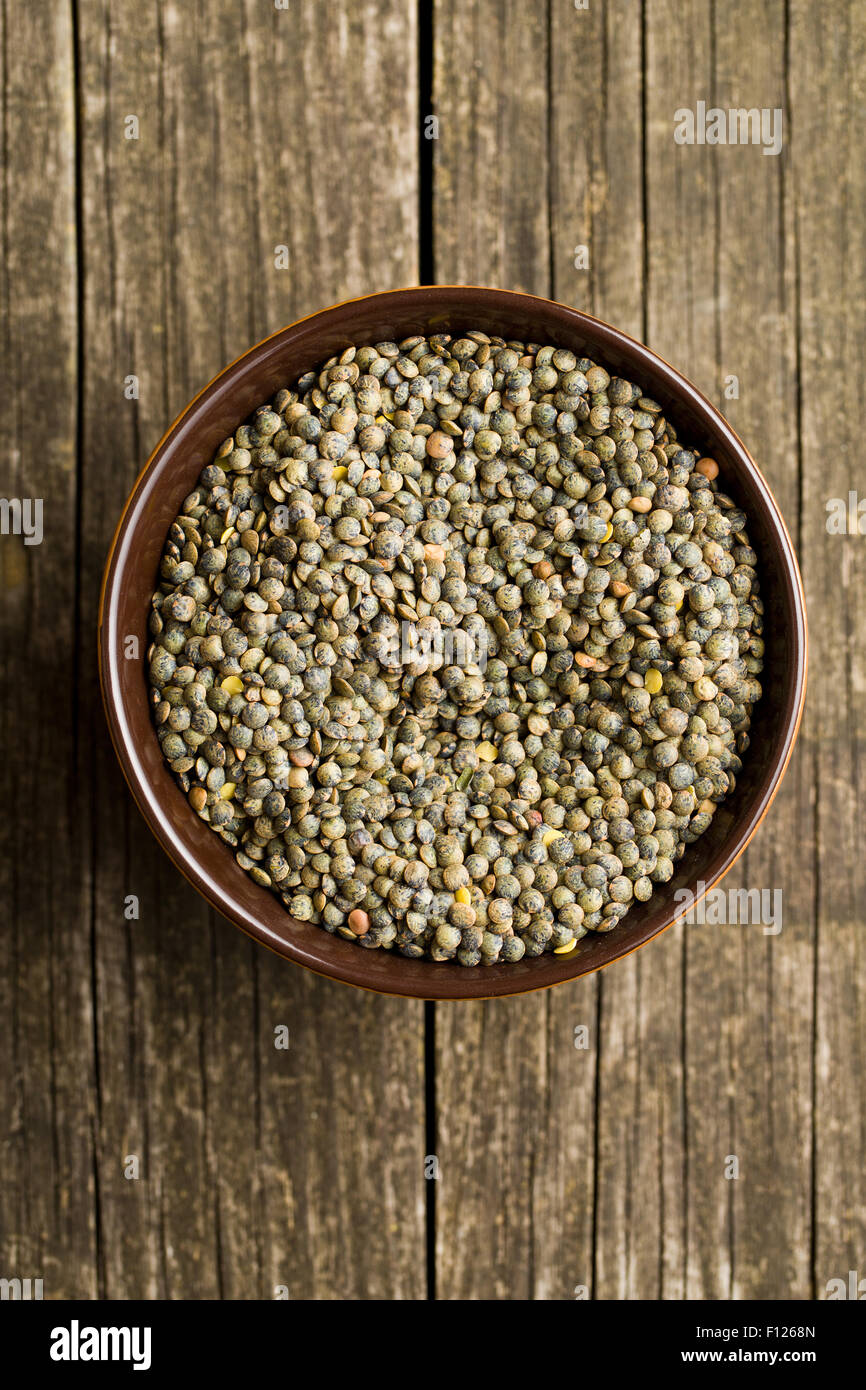 Green lentils bowl top view hi-res stock photography and images - Alamy