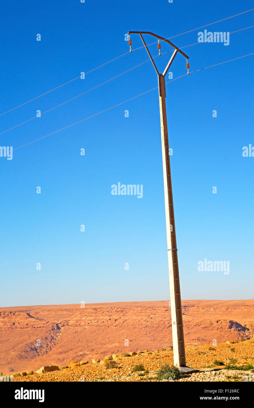 utility pole in africa morocco energy and distribution pylon Stock ...