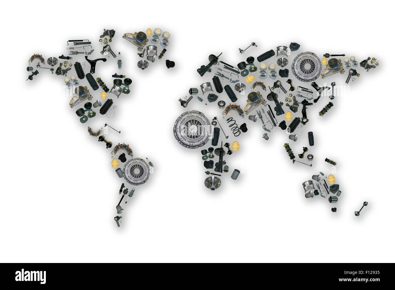 Spare parts map for shop auto aftermarket Stock Photo - Alamy