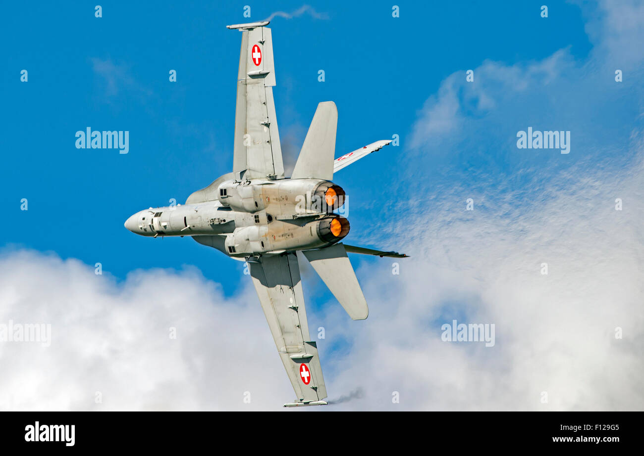 Swiss Air Force F18 at RNAS Culdrose Air Day 2015 Stock Photo - Alamy