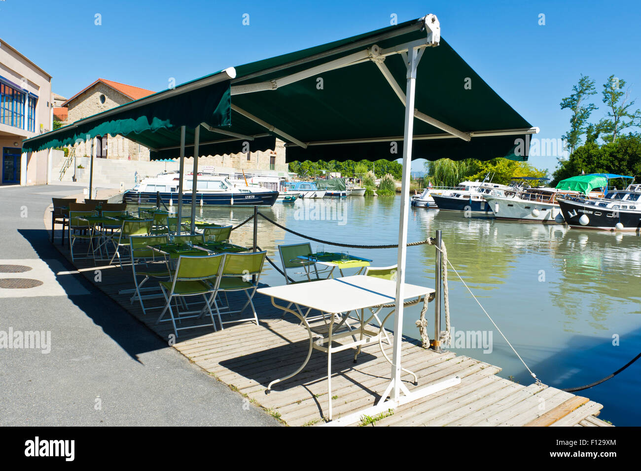 Boats in the port, Colombiers, Canal Du Midi, Languedoc Roussillon ...
