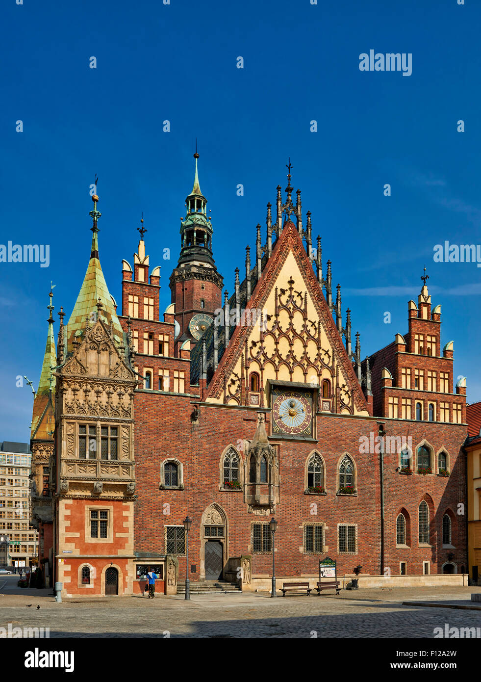 historical City hall on Market Square or Ryneck of Wroclaw, Lower ...