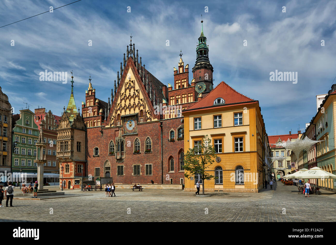 historical City hall on Market Square or Ryneck of Wroclaw, Lower ...