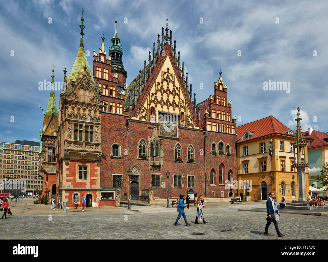 historical City hall on Market Square or Ryneck of Wroclaw, Lower ...