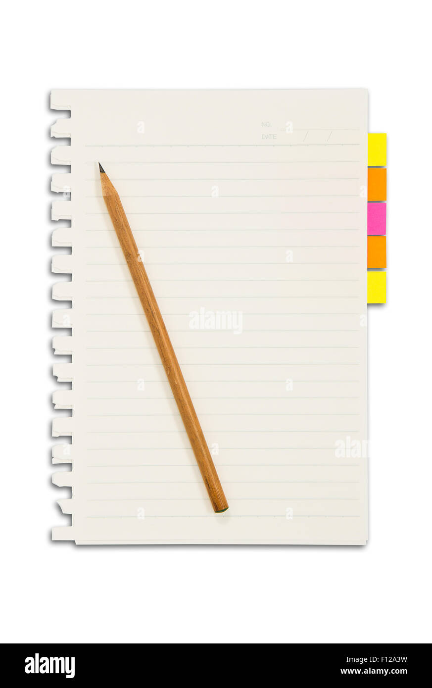 Paper and reminder note with pencil Stock Photo - Alamy