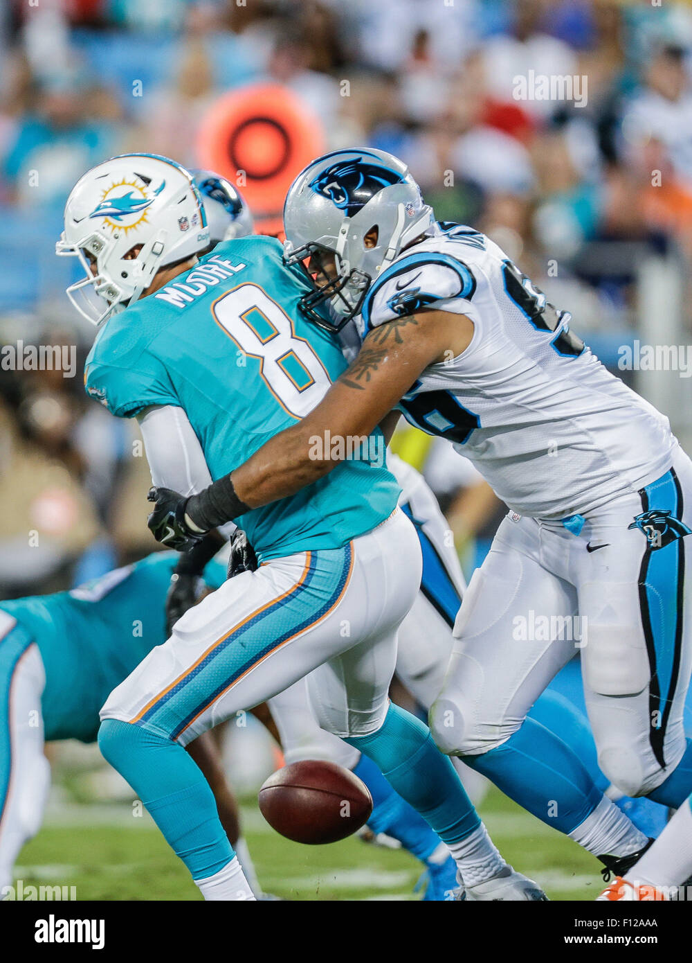 Charlotte, NC, USA. 22nd Aug, 2015. Miami Dolphins quarterback Matt ...