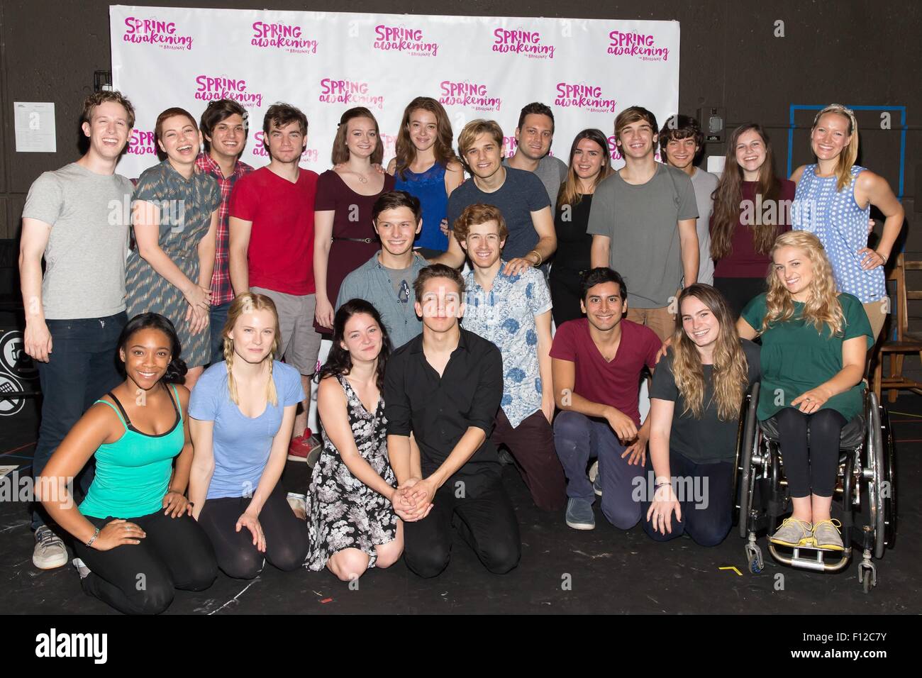 New York, NY, USA. 25th Aug, 2015. Cast of Spring Awakening Photo Call ...