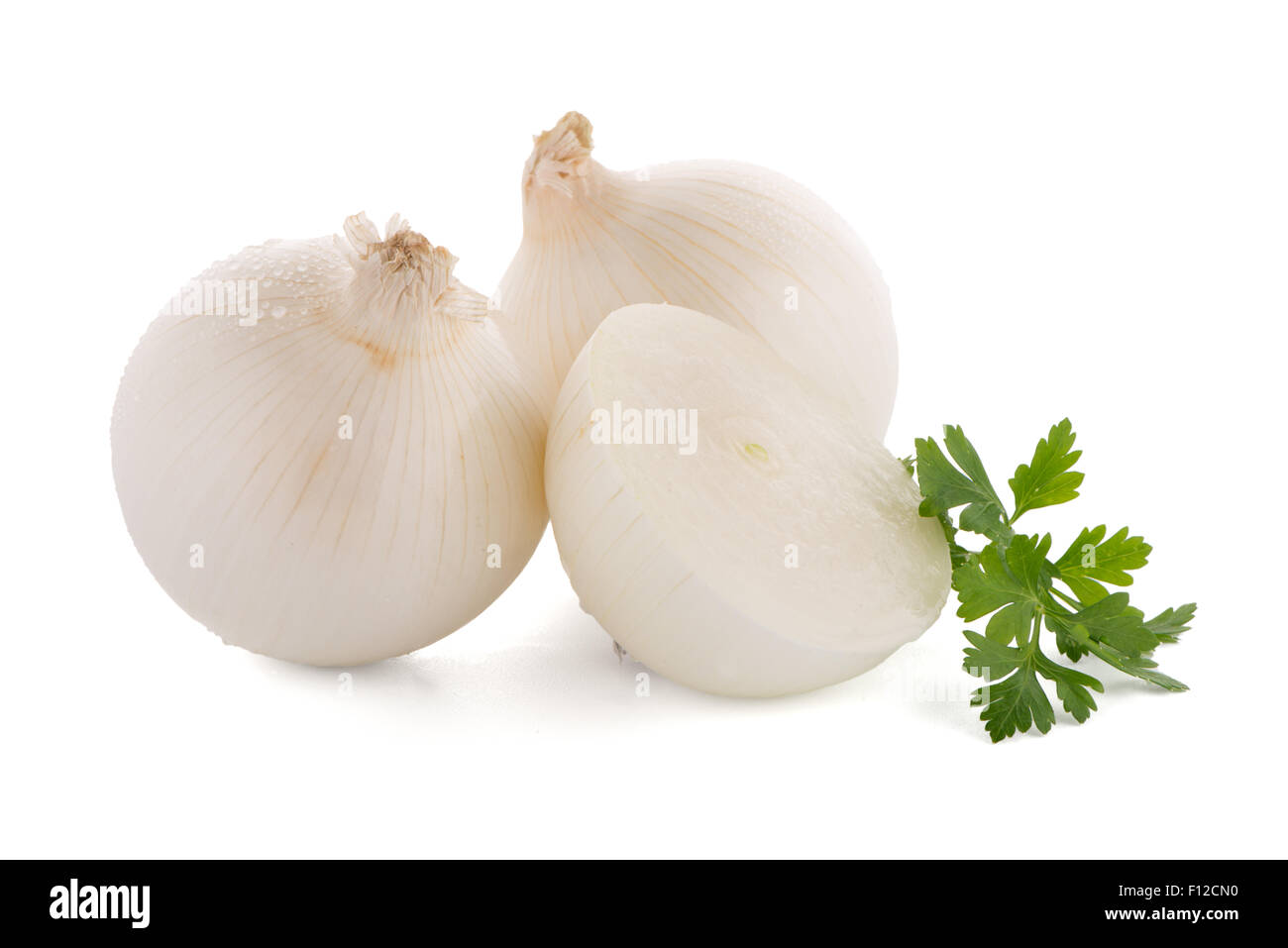 Two onions isolated on white background Stock Photo - Alamy