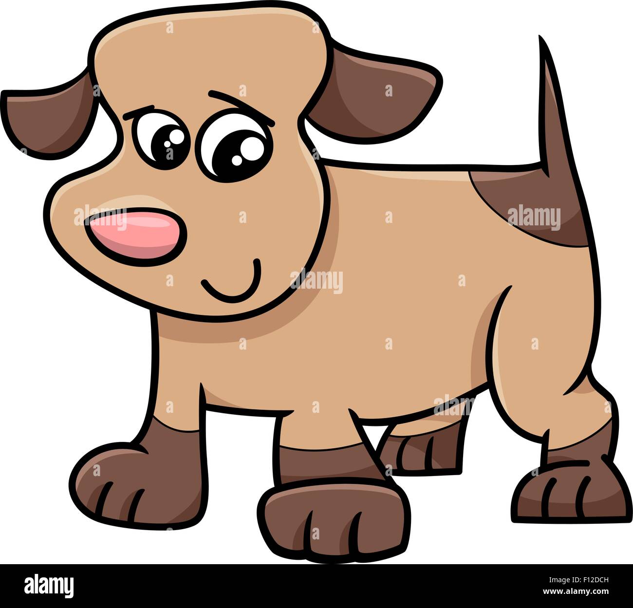 Cartoon Illustration of Cute Little Spotted Dog or Puppy Stock Vector ...