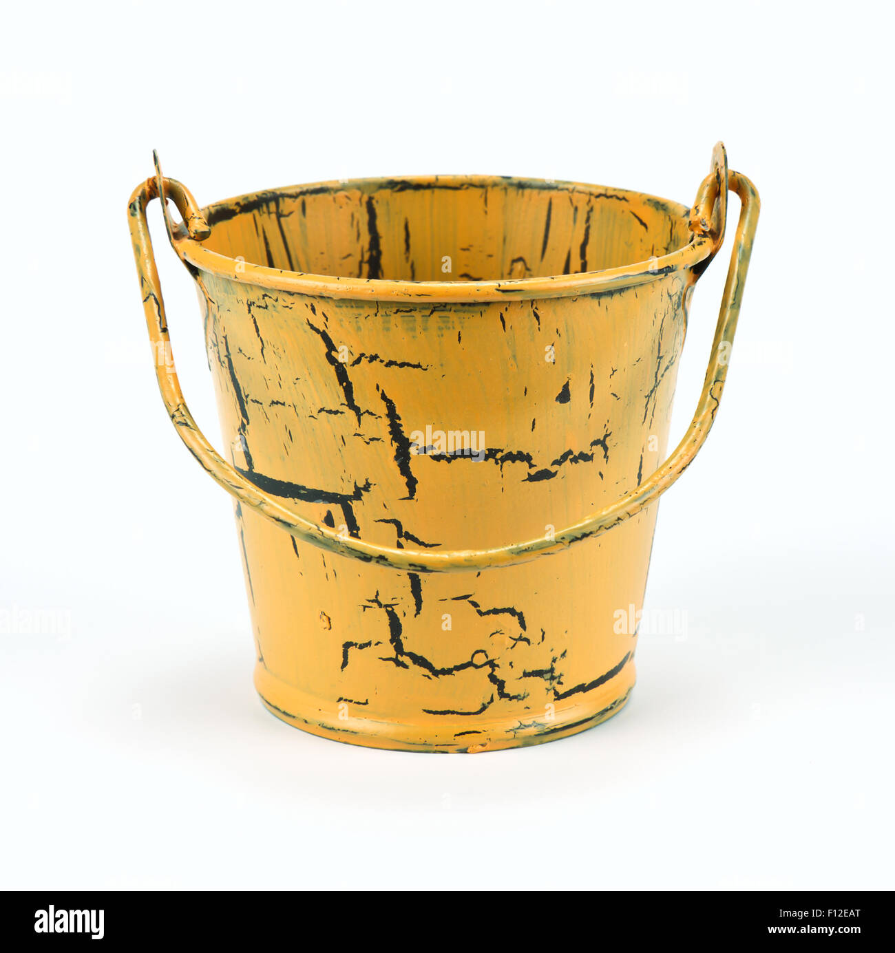 Old bucket isolated on a white background Stock Photo - Alamy
