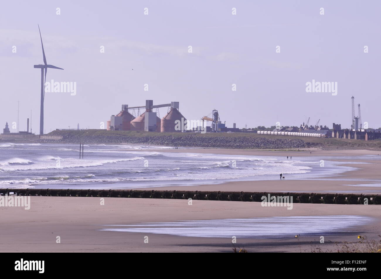 looking south towards Blyth Northumberland Stock Photo - Alamy