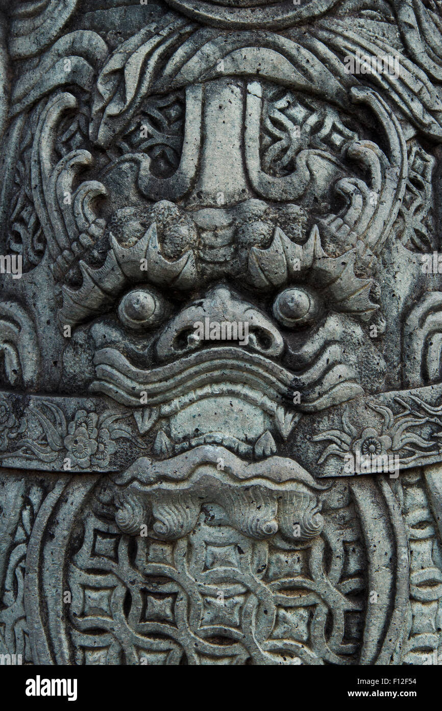 Face of Stone dragon sculpture Stock Photo - Alamy